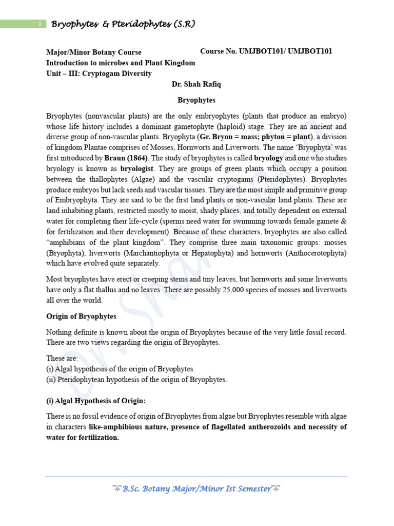 Cryptogam Diversity | PDF | Plants | Botany