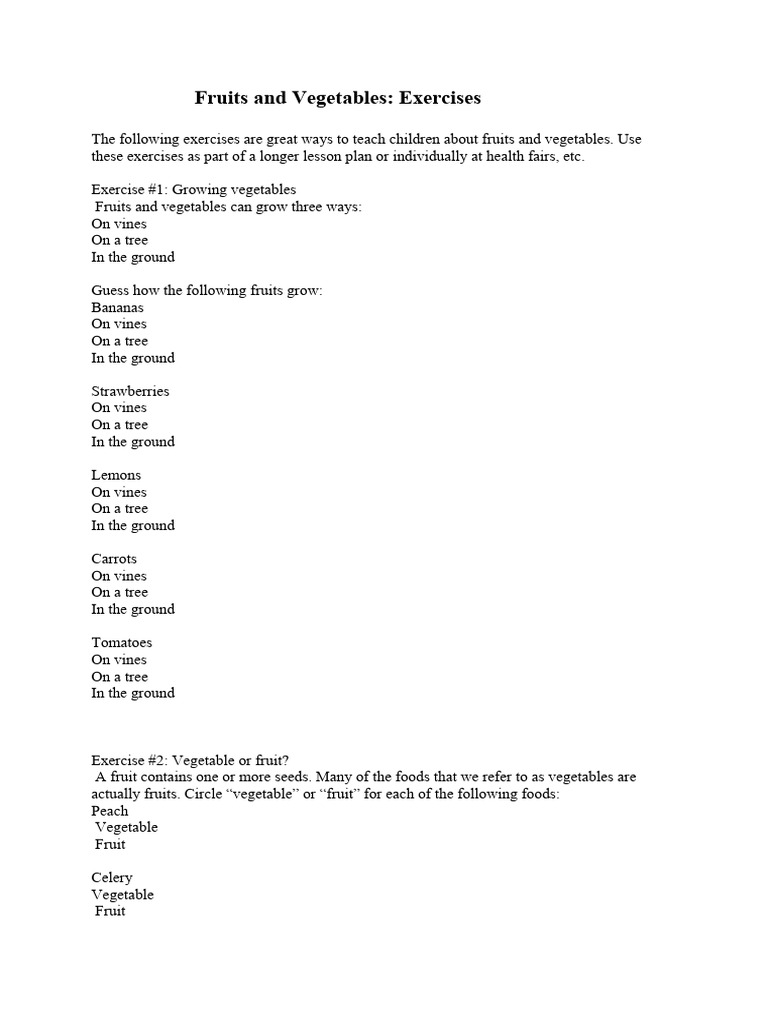 Fruits and Vegetables | PDF | Fruit | Vegetables