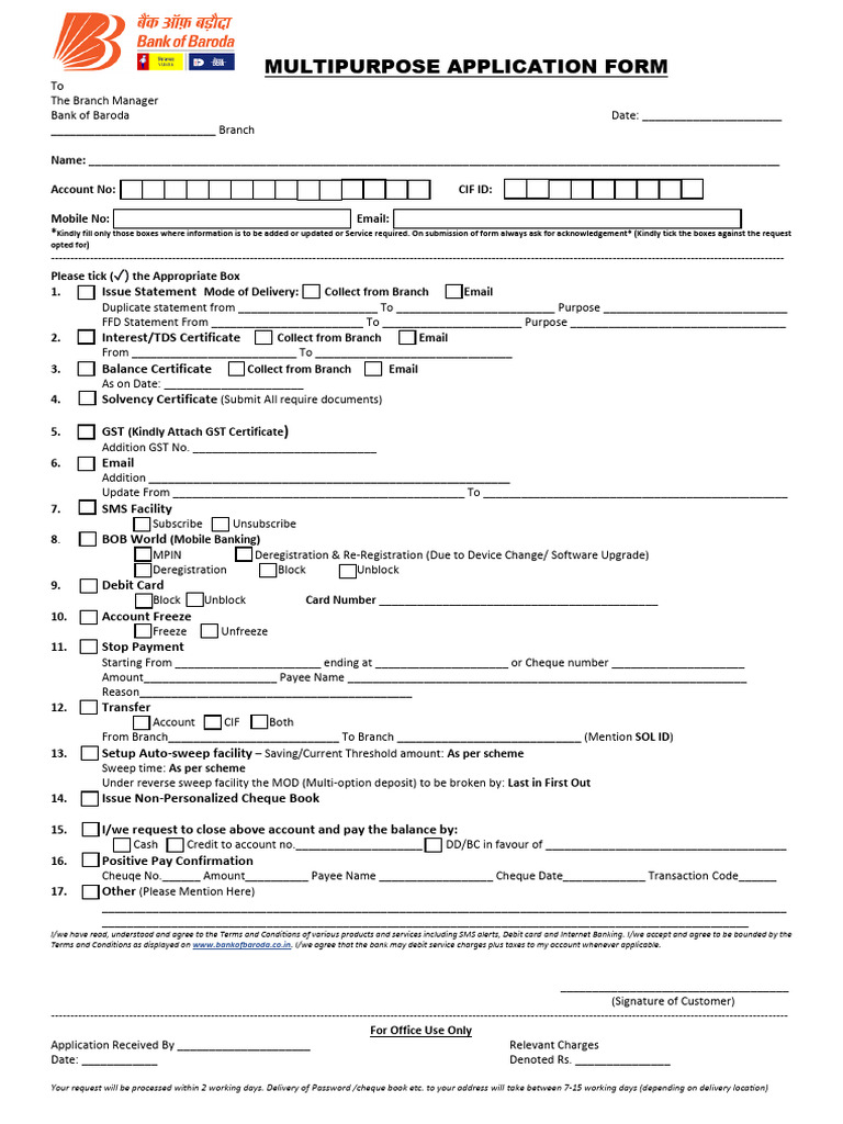 Multipurpose Form | Download Free PDF | Cheque | Payments