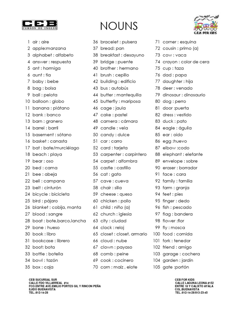 Sustantivos (Nouns) | PDF | Cueva