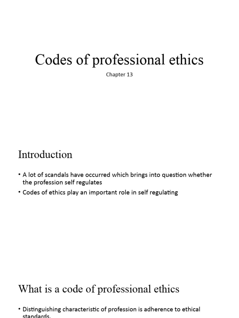 Chapter 13 Codes of professional ethics | PDF | Professional Ethics | Audit