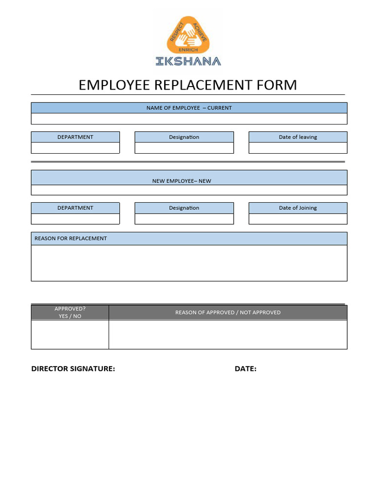Employee Replaceement Form | PDF | Career & Growth