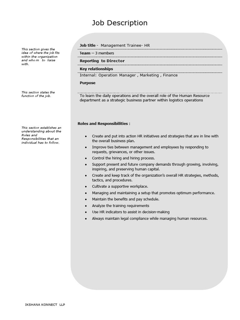 Management Trainee - HR Job Overview | PDF | Human Resource Management ...