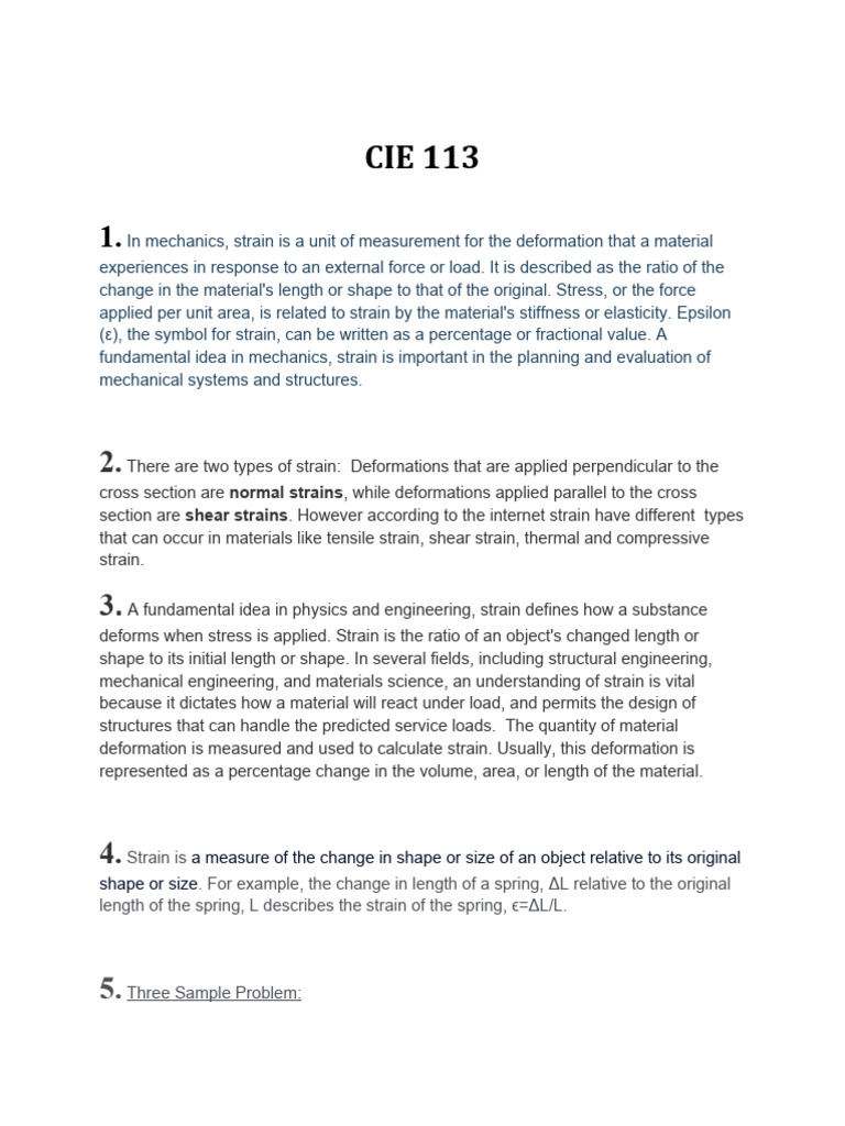Mechanics CIE-113 | PDF Mechanics CIE-113 | PDF