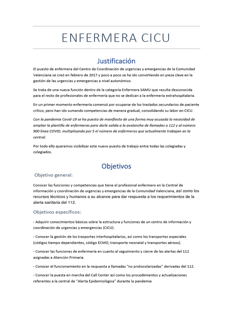 Enfermera CICU - Dosier | PDF | Enfermería | Hospital