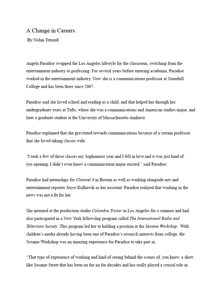 Angela Paradise Interview Profile | PDF