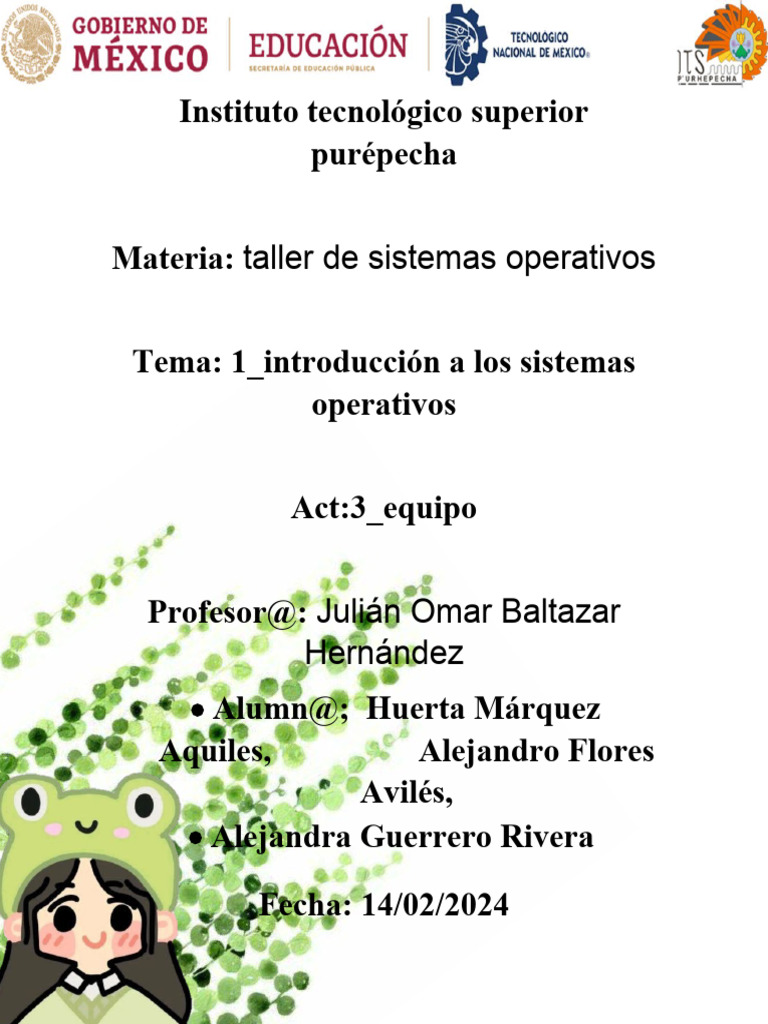 Sistemas Operativos - Tema - 1 - Act - 3 - Equipo | PDF | Distribución de Linux | Software