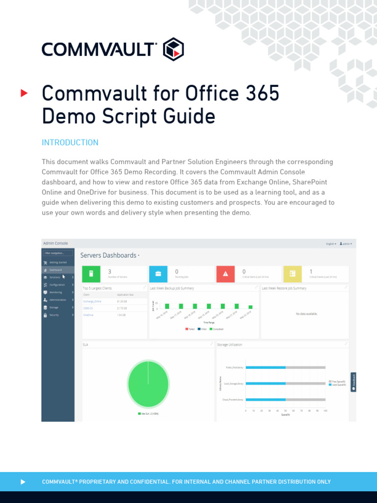 Commvault For Office 365 Demo Script Guide | PDF | Backup | Share Point