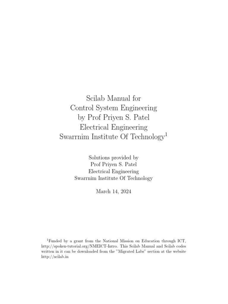 Control System Engineering - Prof - Priyen S. Patel | PDF | Computing ...