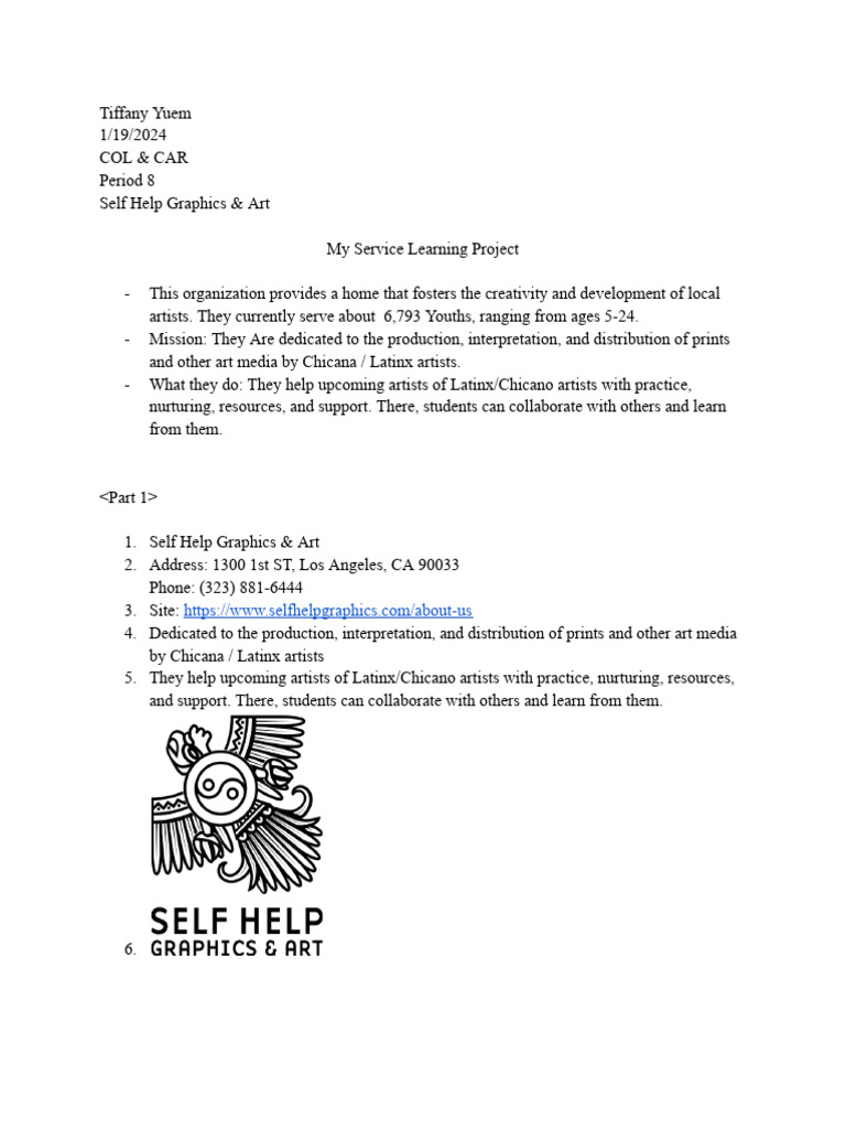 my service learning project | PDF