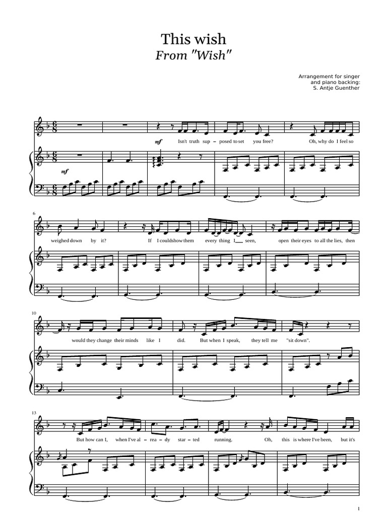 This Wish - FROM WISH - For Singer and Piano Backing | PDF