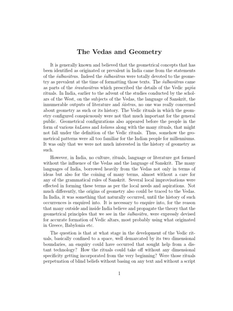 Ancient Indian Geometry | PDF | Vedas | Sanskrit
