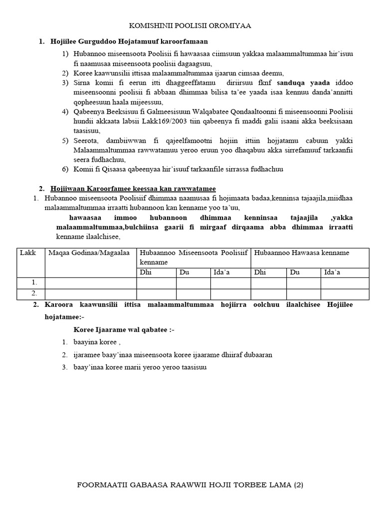 Formaatii Gabaasa Torbee Lama. | PDF