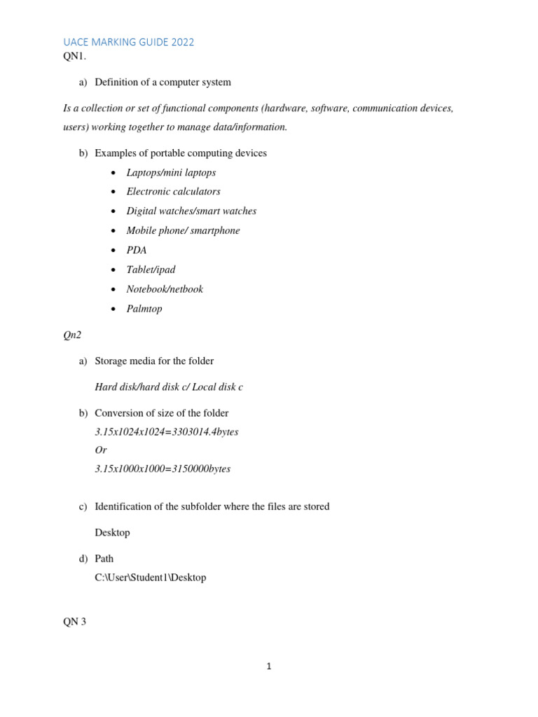 Uace Marking Guide 2022 | PDF | Computer Network | Laptop Uace Marking Guide 2022 | PDF | Computer Network | Laptop