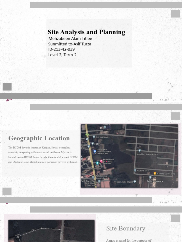 Site Analysis for BCDM Savar | PDF | Road | Pedestrian