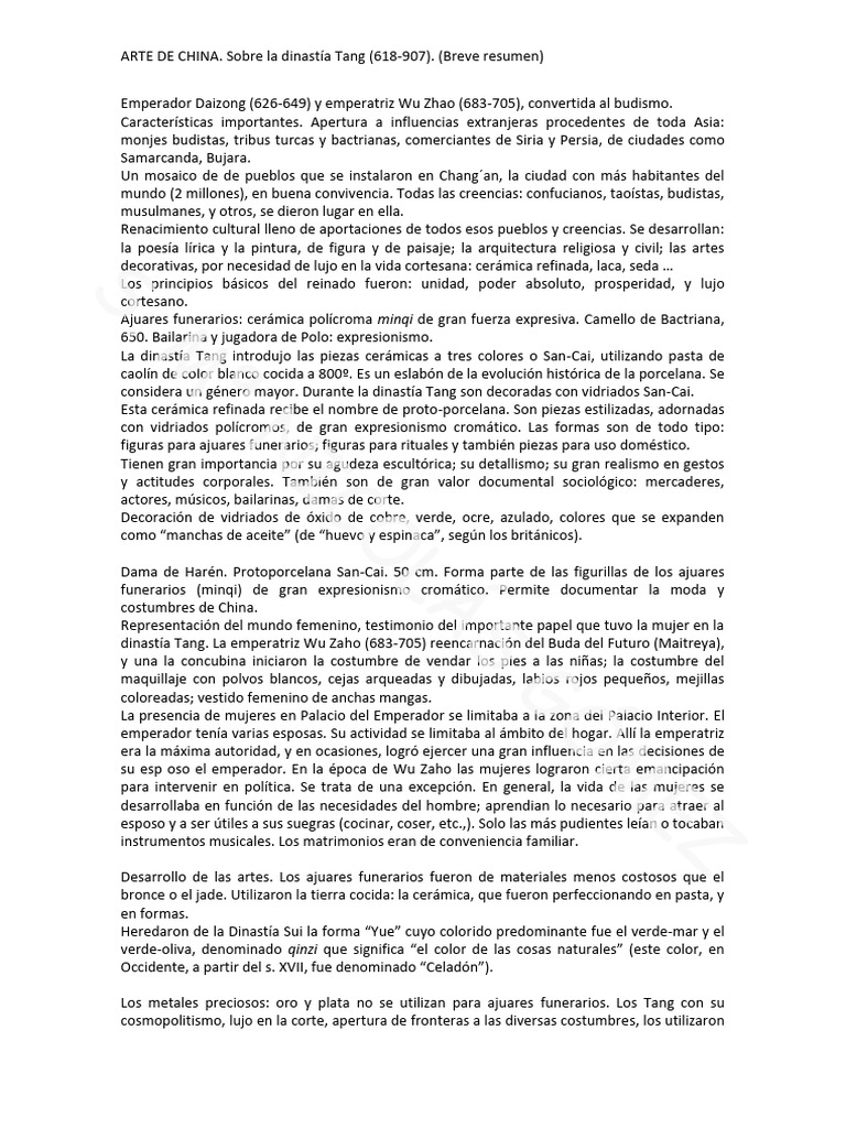 1 Arte de China PDF Din. Din. Tang | PDF | Pinturas | dinastía Tang