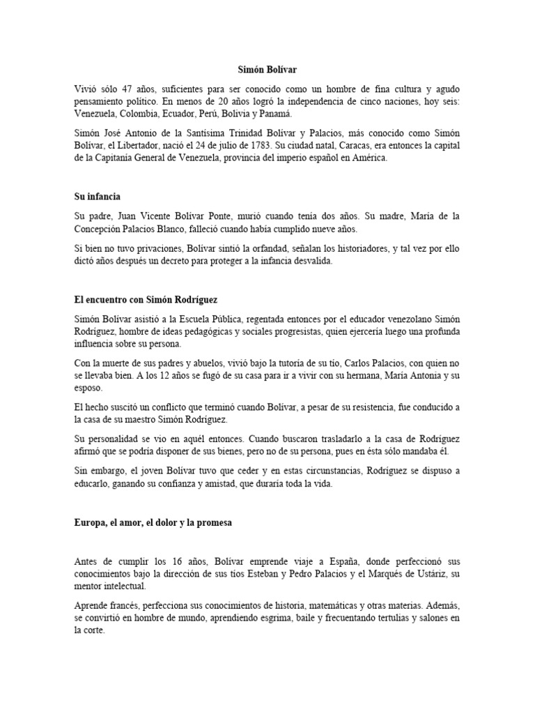 Simón Bolívar | PDF