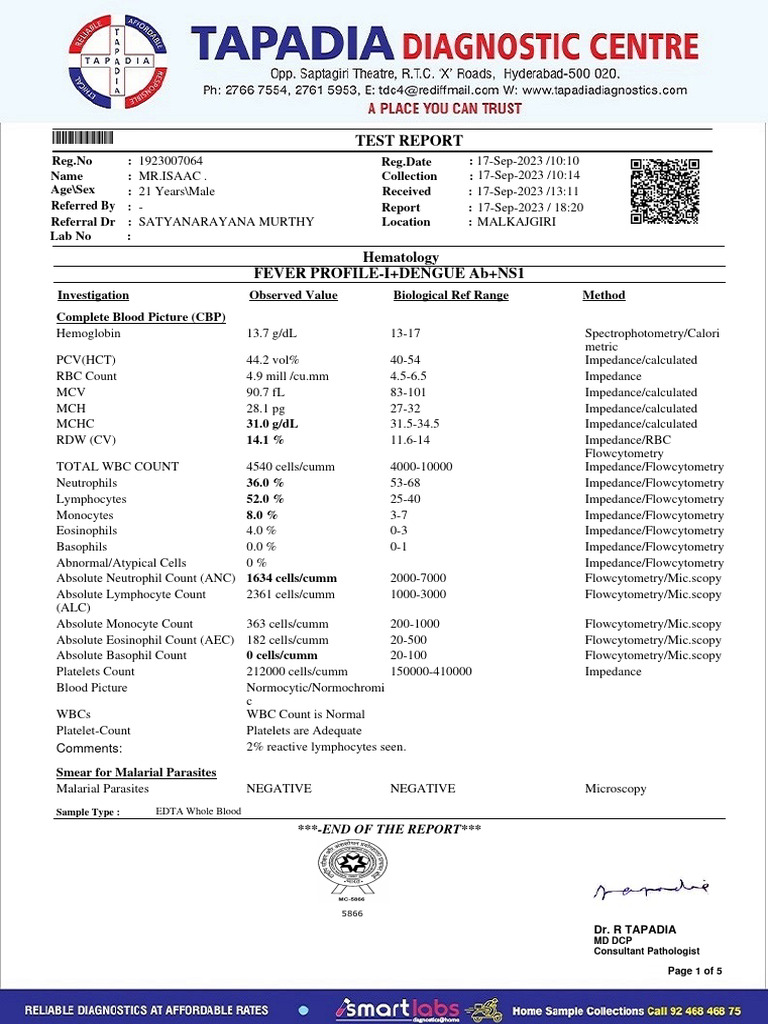 Isaac Typhoid negative | PDF | Alanine Transaminase | Medical Specialties