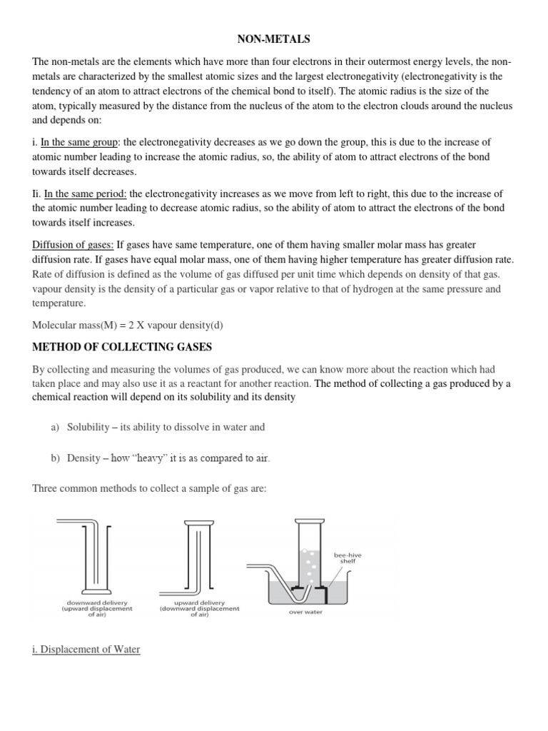 Non Metals Science | PDF | Nitrogen | Carbon