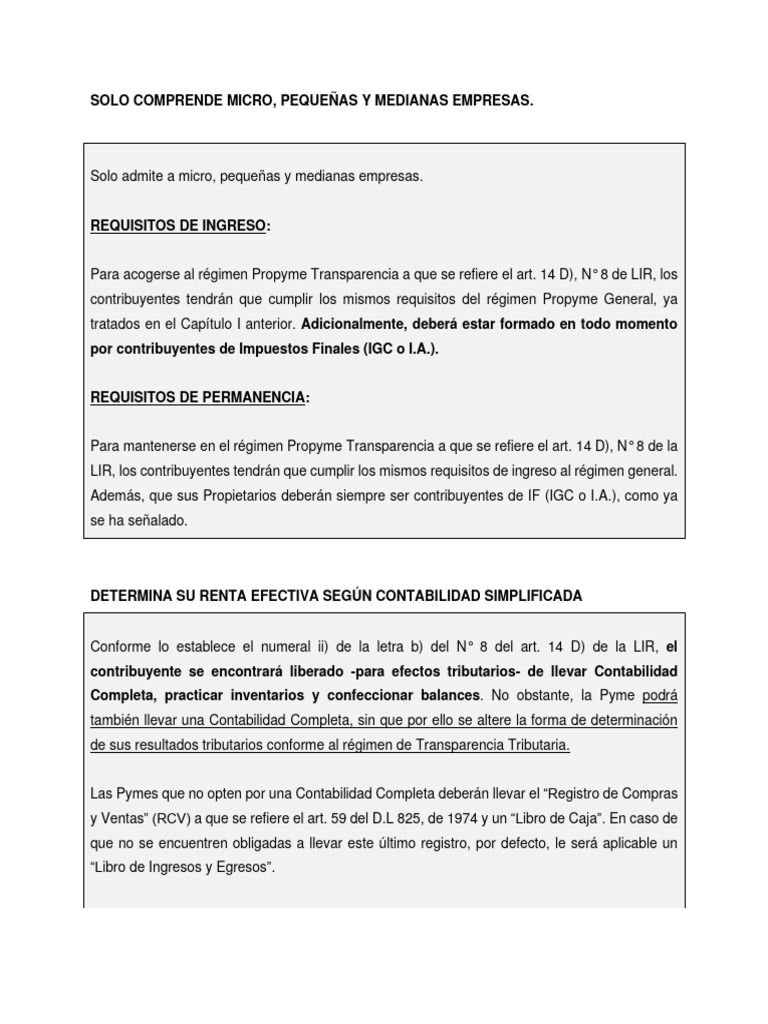 Detalle Regimenes | PDF | Impuestos | Pequeñas y medianas empresas