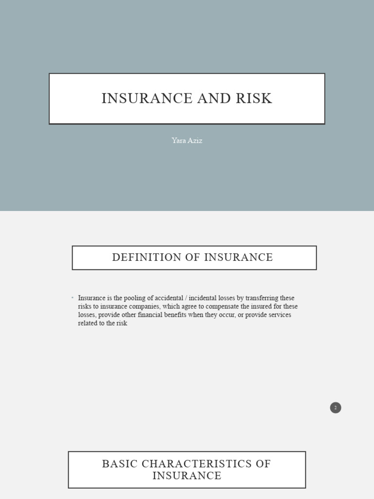 Insurance and Risk Management - Section 3 Week 4 | PDF | Insurance | Risk