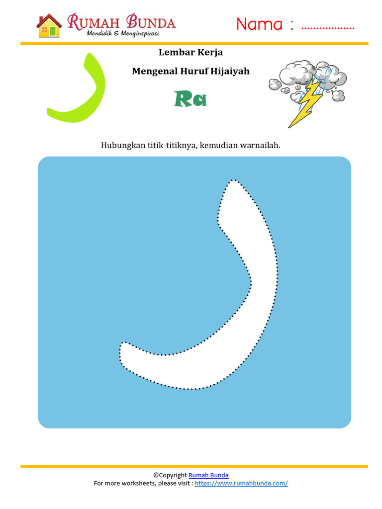 Menulis Huruf Hijaiyah Ra | PDF