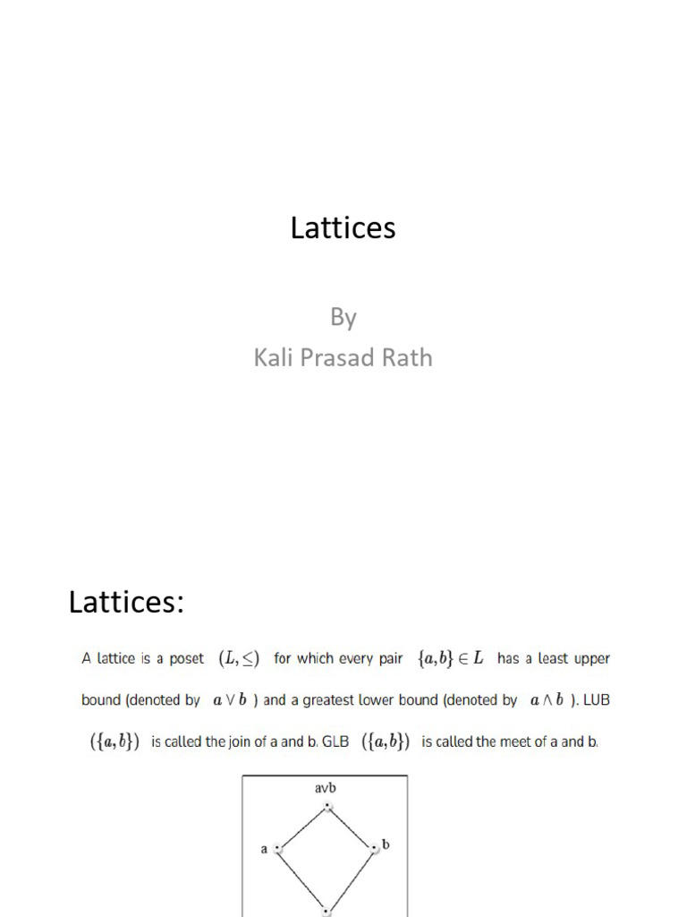 Lattice | PDF | Algebraic Structures | Mathematical Logic