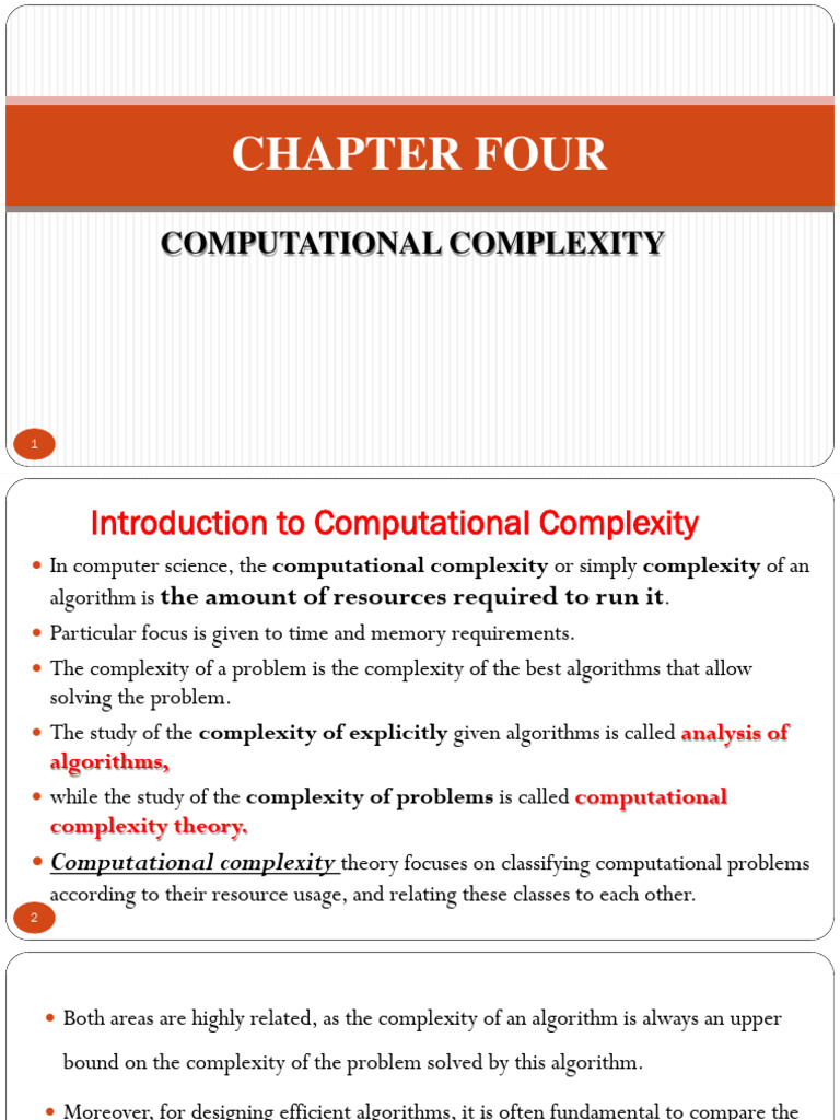 Complexity Theory Chapter Four Complexity Theory | PDF | Time Complexity | Computational ...