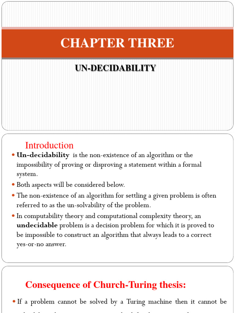 Complexity Theory Chapter Three 3 Undecidability | PDF | Theoretical Computer Science ...