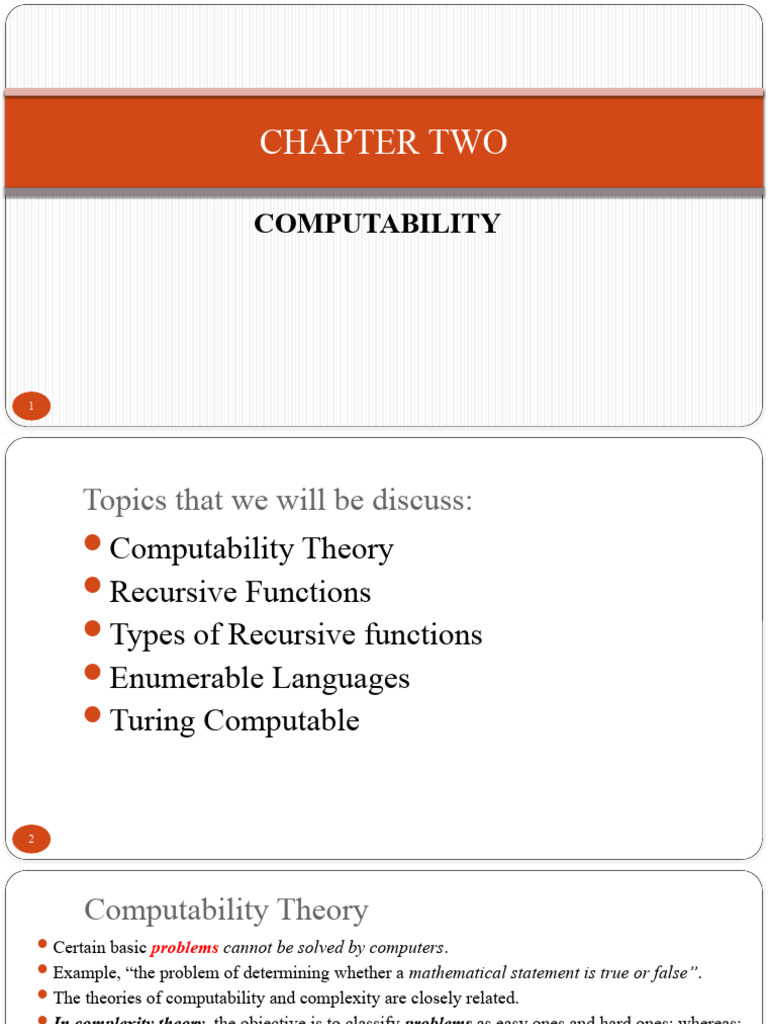 Complexity Theory ChapterTwo 2 Computability | PDF | Function (Mathematics) | Computational ...