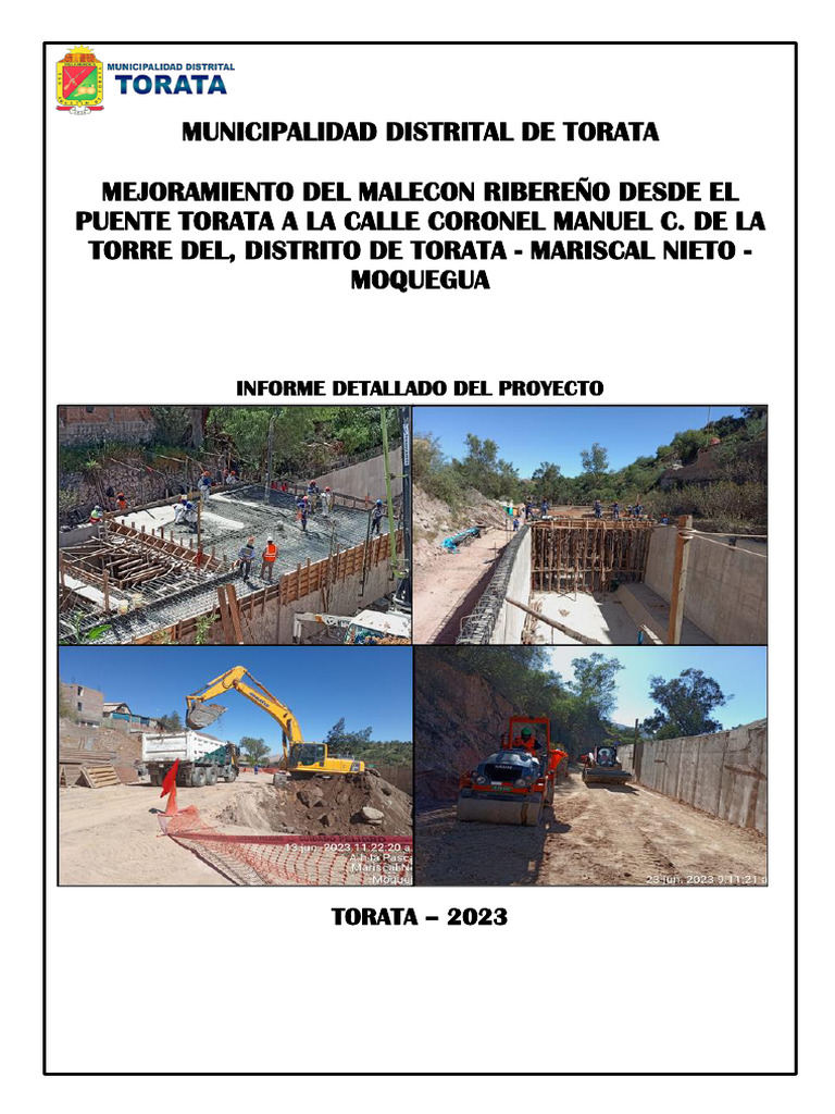 Mejoramiento del Malecón Ribereño en Torata | PDF