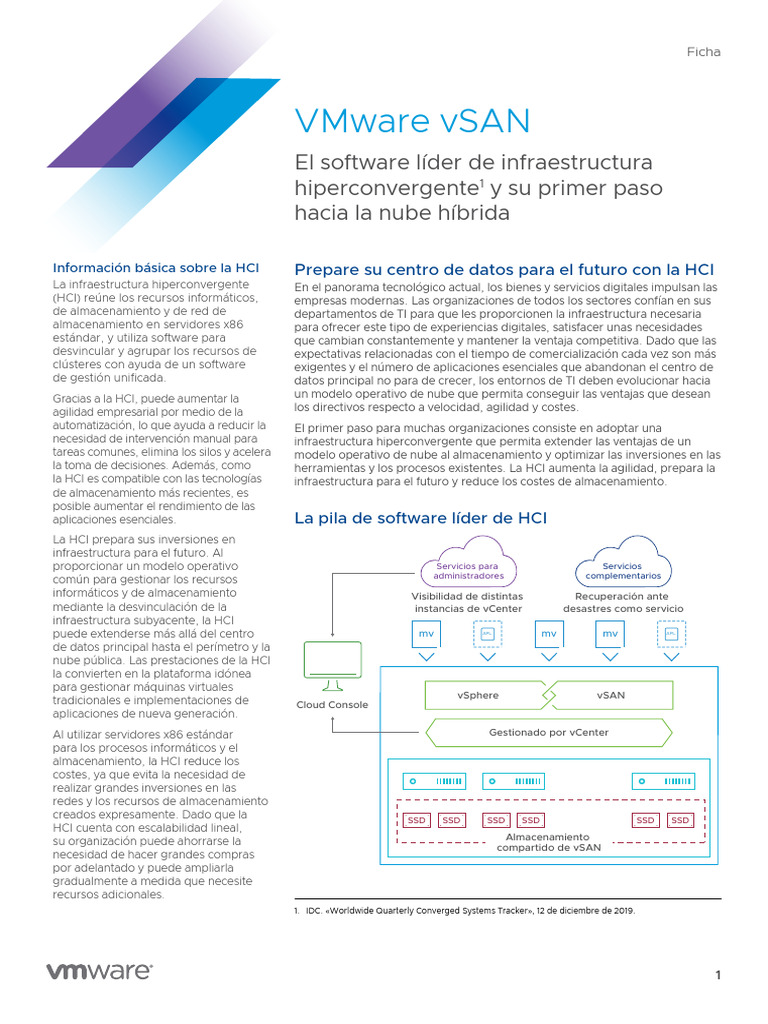 vmware-vsan-datasheet | PDF | Computación en la nube | V Mware