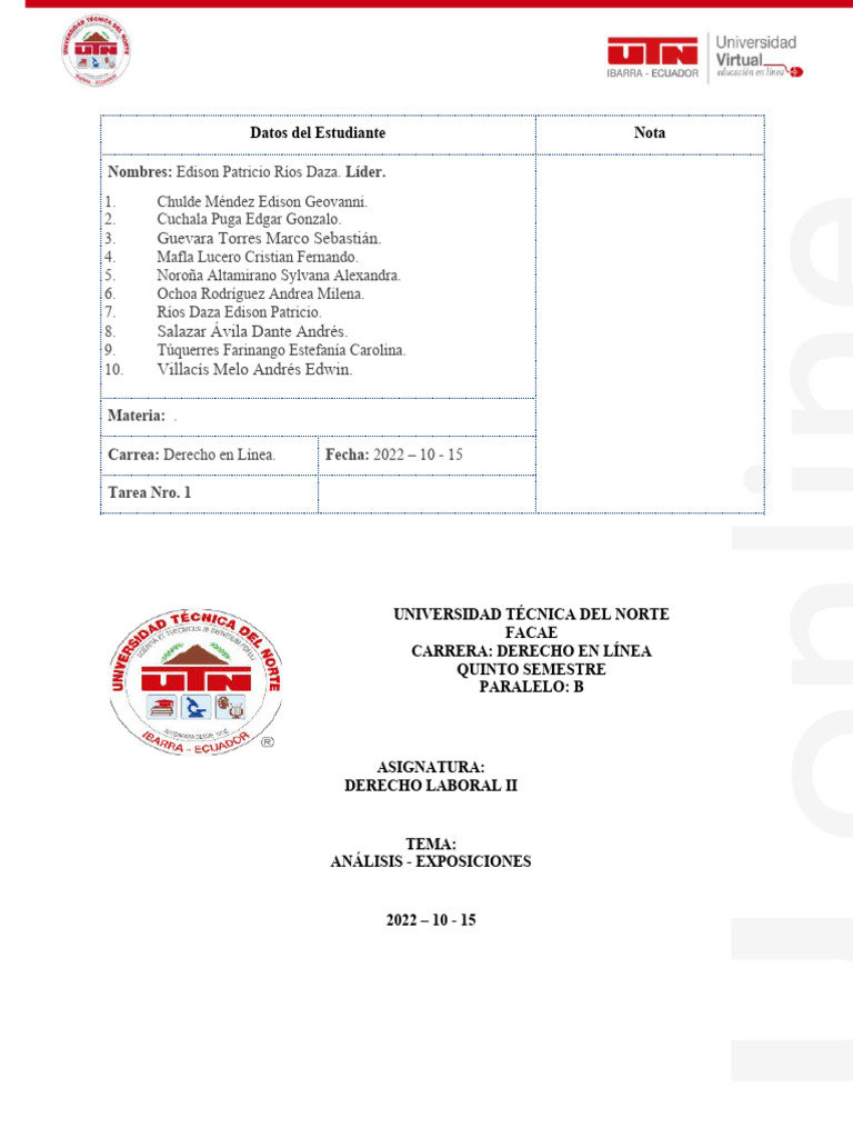 Análisis Exposiciones Derecho Laboral | PDF | Justicia | Crimen y violencia