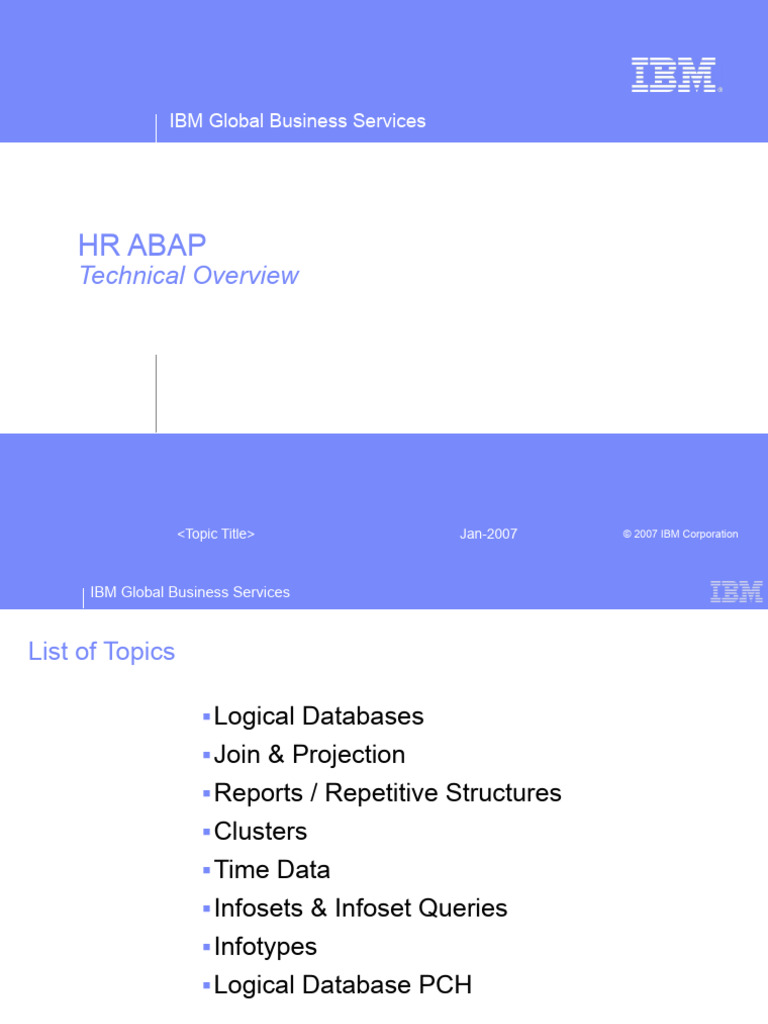 HR ABAP Logical Databases Overview | PDF | Databases | Information Technology Management