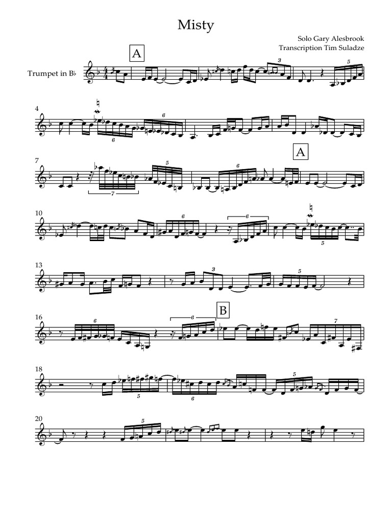 Misty Trumpet Solo | PDF