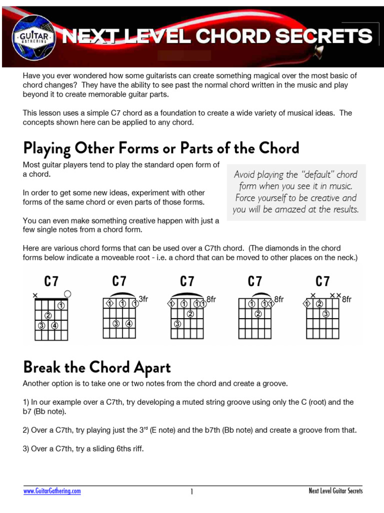 Next Level Chord Secrets | PDF | Chord (Music) | Guitars