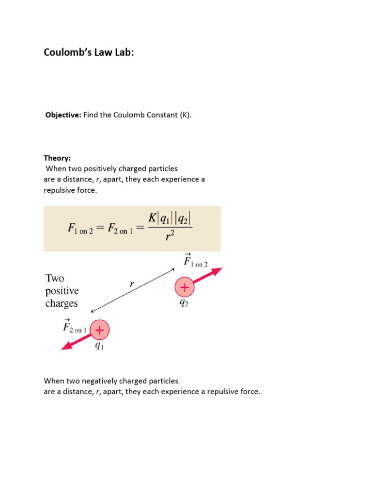 Lab 3 - Coulomb's Law | PDF | Science & Mathematics