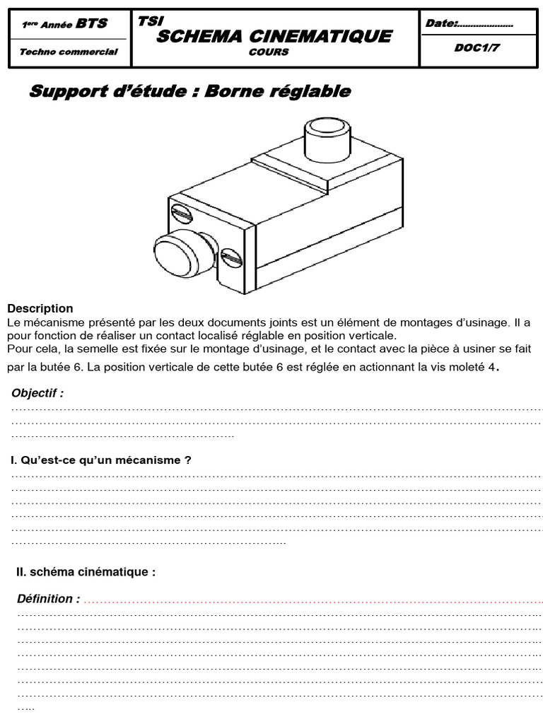 COURS SCHEMA CINEMATIQUE 2023 Eleve VIDE | PDF
