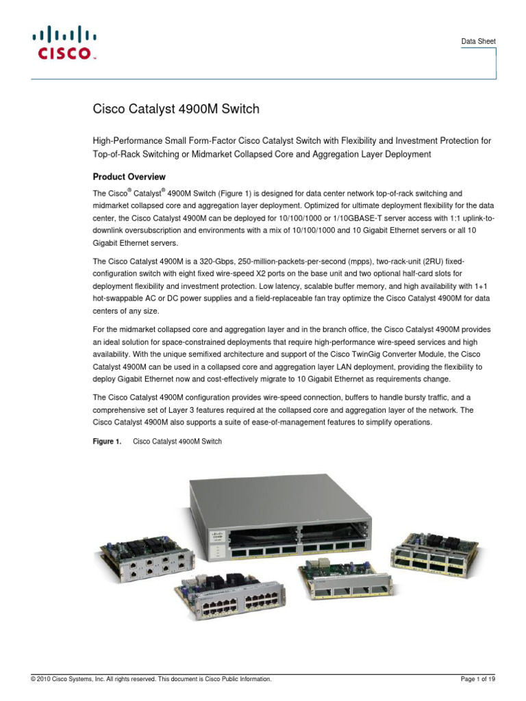 Cisco Catalyst 4900M Series Switches | PDF | I Pv6 | Network Switch