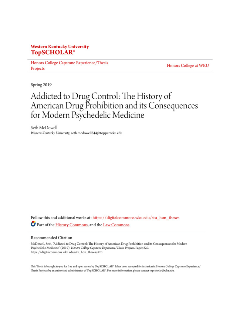 2019 Addicted to Drug Control the History of Psychedelic Prohibition ...