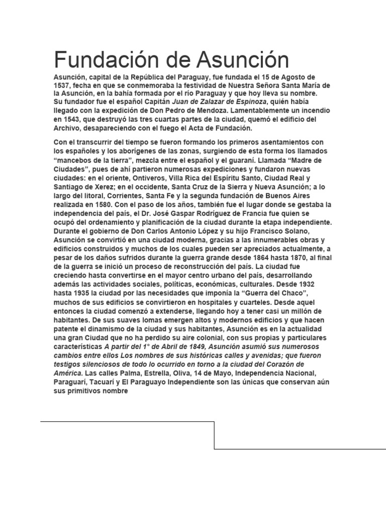 Fundación de Asunción | PDF | Paraguay | America latina