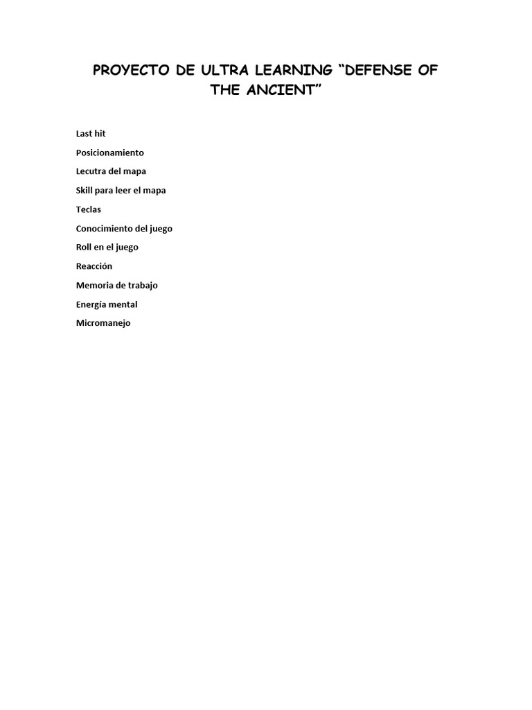 Proyecto de Ultra Learning | PDF