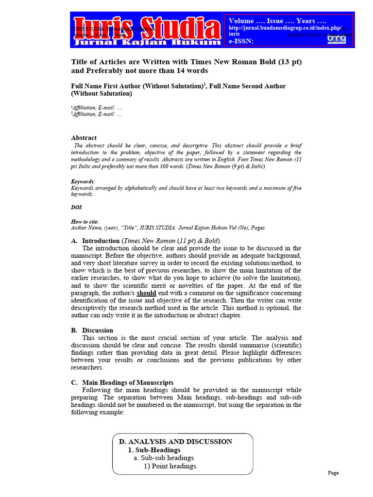 Format Jurnal | PDF | Writing | Written Communication