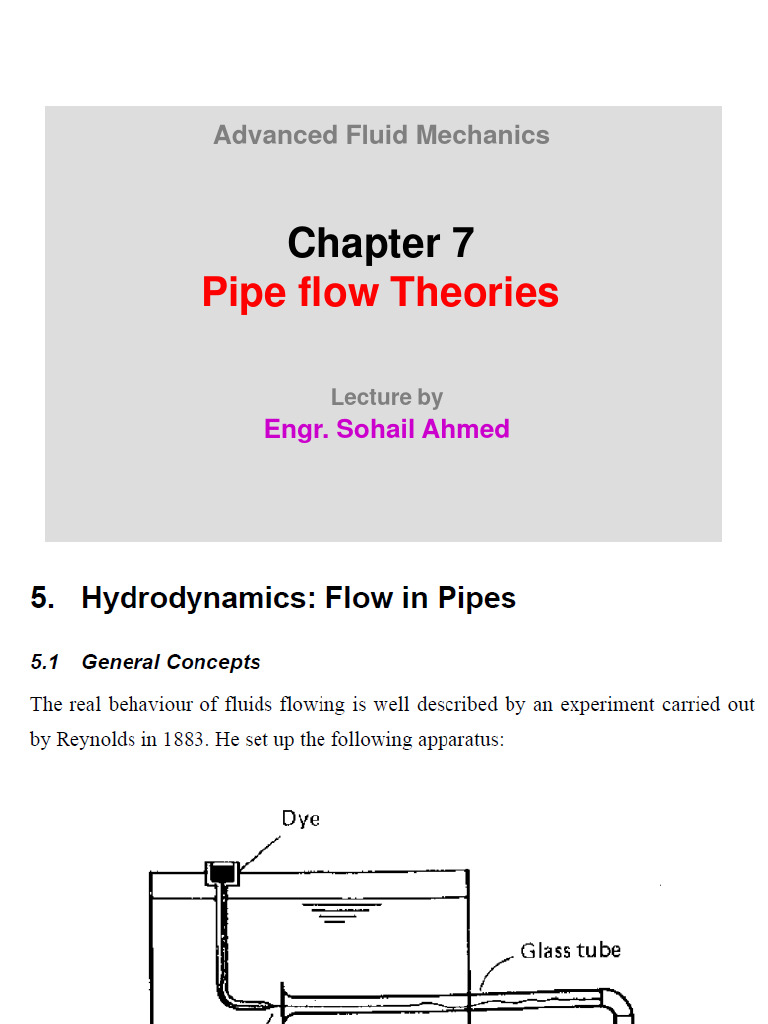 Lec 2-Pipe Flow Theories | PDF | Reynolds Number | Fluid Dynamics