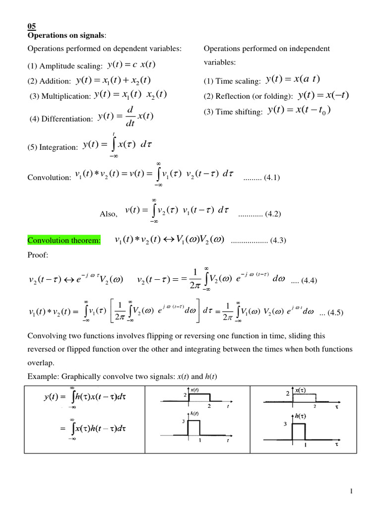 Handout - 05 (CT) | Download Free PDF | Convolution | Mathematical Relations