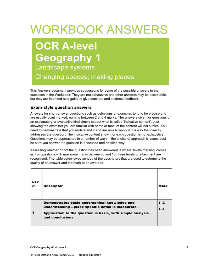 Geography OCR Workbook 1 Answers | PDF | Glacier | Beach