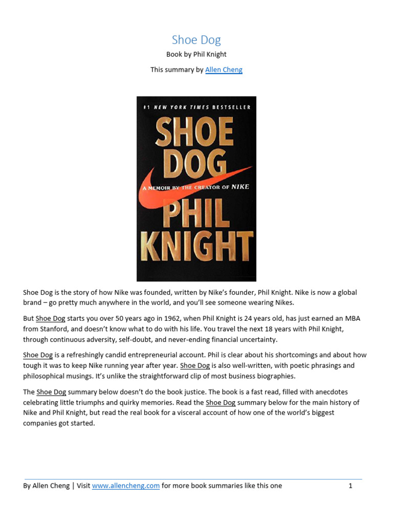 Shoe Dog: Allen Cheng | PDF | Nike
