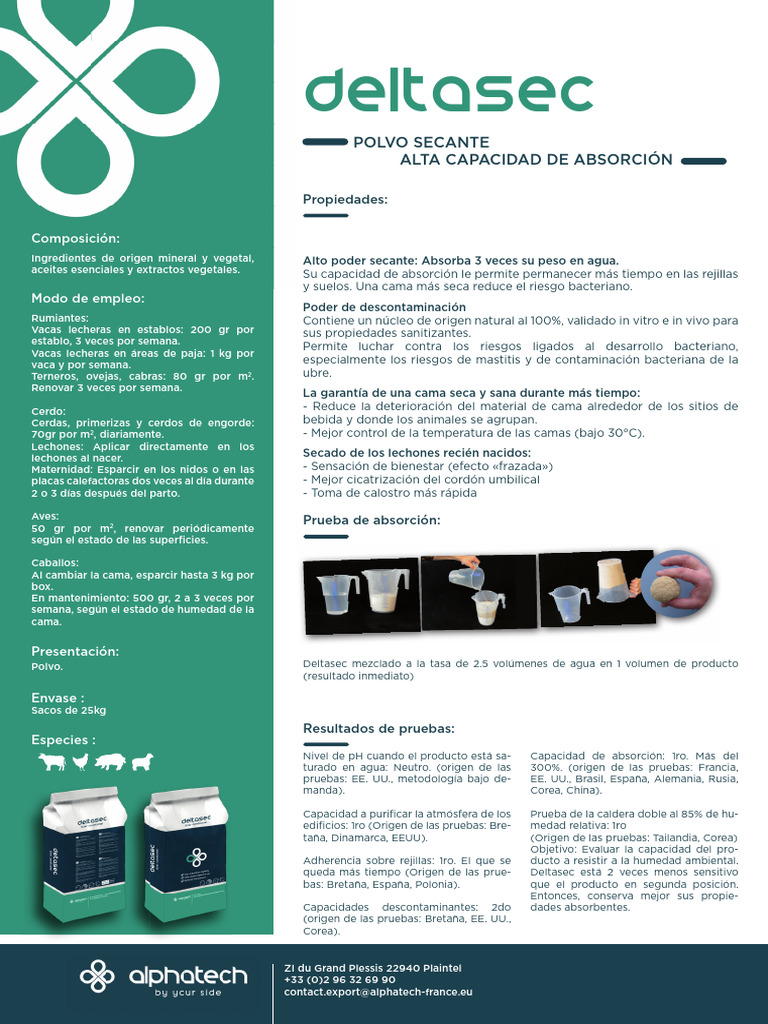 Polvo Secante Deltasec para Animales | PDF | Vacas