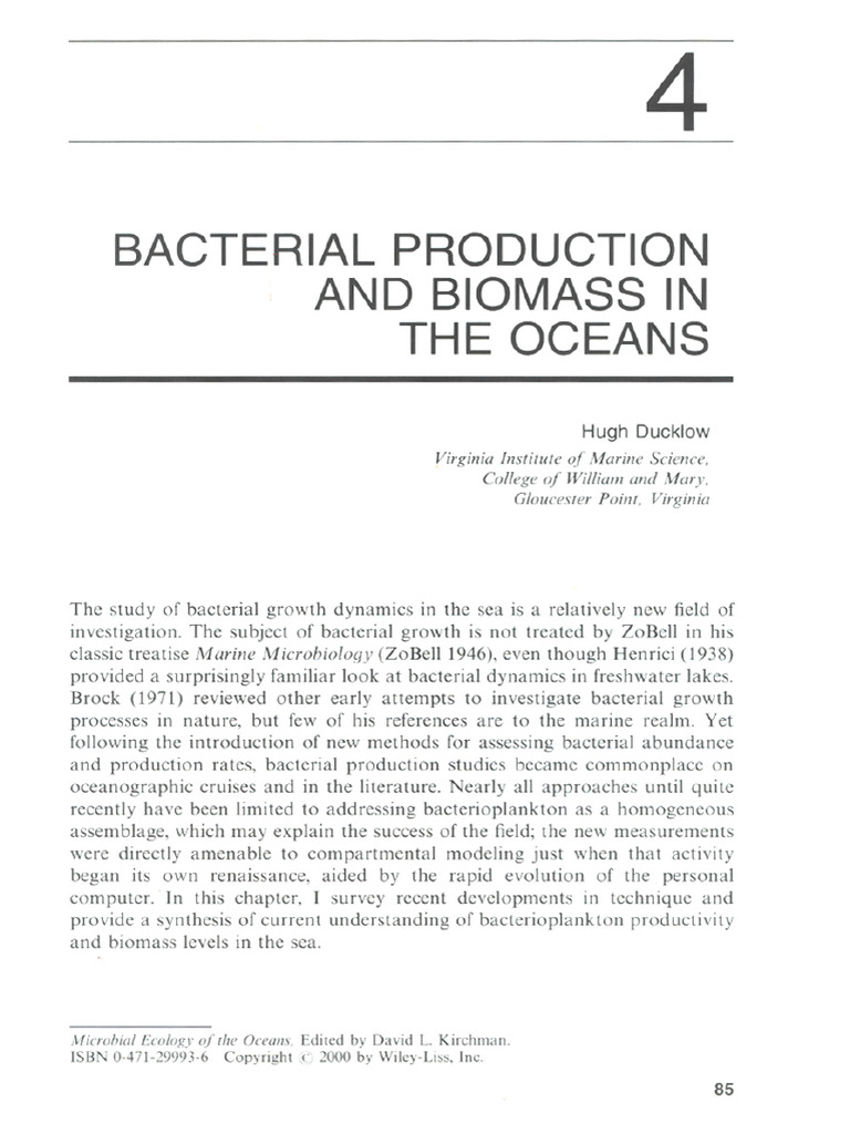 Ducklow CHPT 4 2000 | PDF