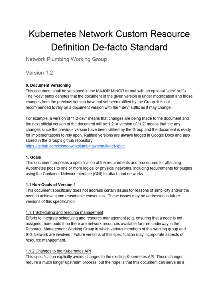 (v1.2) Kubernetes Network Custom Resource Definition De-Facto Standard ...